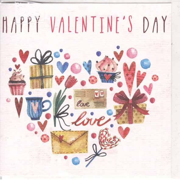 Cupcake & Heart Happy Valentine's Day Card — Spoilt Gift & Homewares