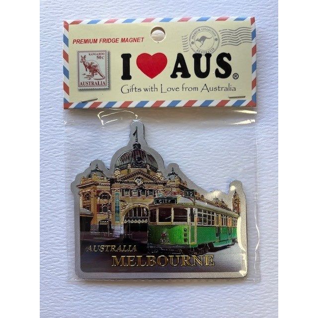Melbourne Australia Flinders St Tram Magnet — Spoilt Gift & Homewares