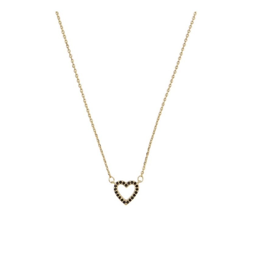 Tiger Tree Gold & Black Crystal Heart Necklace — Spoilt Gift & Homewares