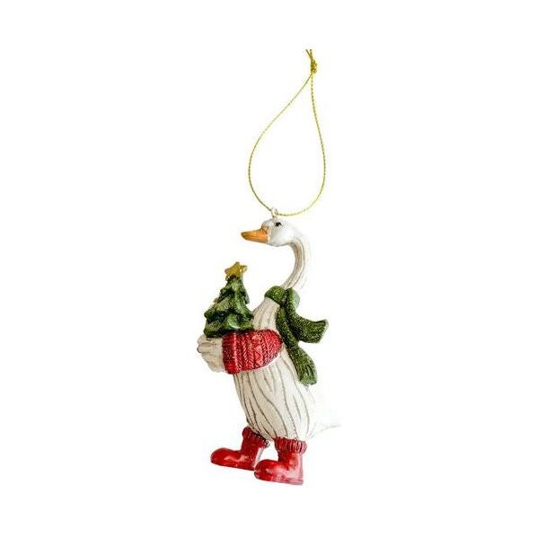 Christmas Goose Holding Tree Hanging Decoration — Spoilt Gift & Homewares