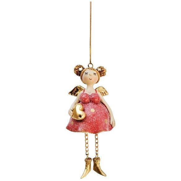 Curvy Angel Holding Heart in Hand Hanging Decoration — Spoilt Gift ...