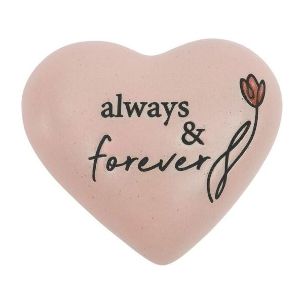 Always & Forever Heart Stone Pink 8cm — Spoilt Gift & Homewares