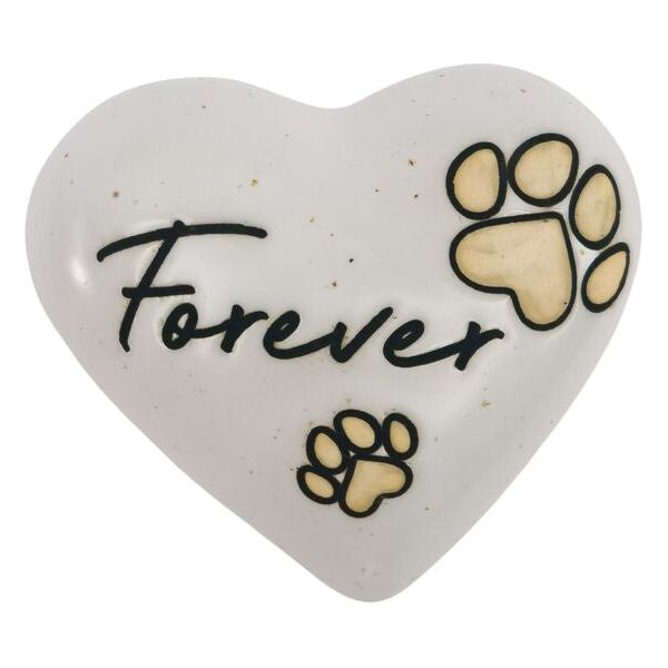 Forever Paws Heart Stone White 8cm — Spoilt Gift & Homewares