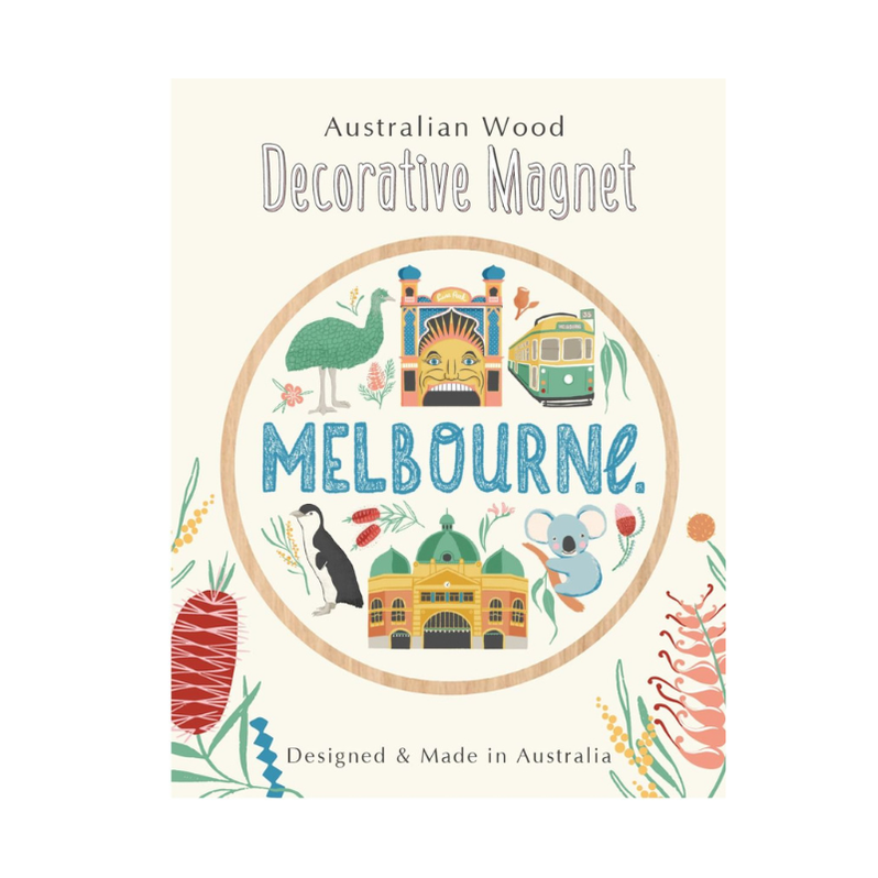 Melbourne Wooden Magnet — Spoilt Gift & Homewares