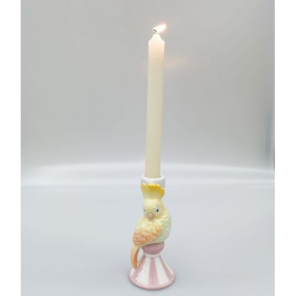 Perdy Parrot Candle Stick Pink 15cm — Spoilt Gift & Homewares