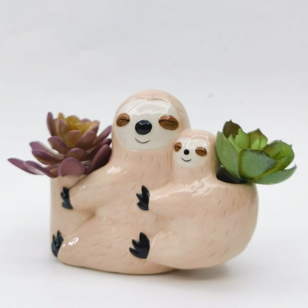 Urban Products Hugging Sloths Planter Pot Bisque 11cm — Spoilt Gift ...